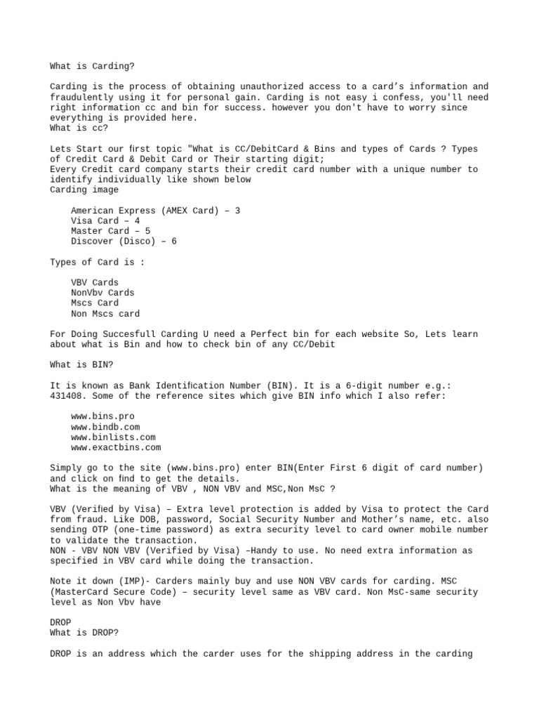 Full Carding Tutorial | PDF | Visa Inc. | American Express