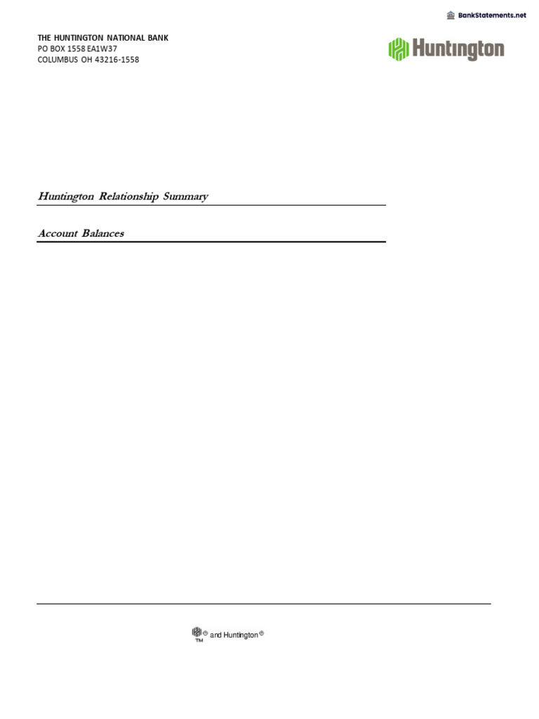 596959508 Huntington Bank Statement BankStatements Net | PDF | Banks ...