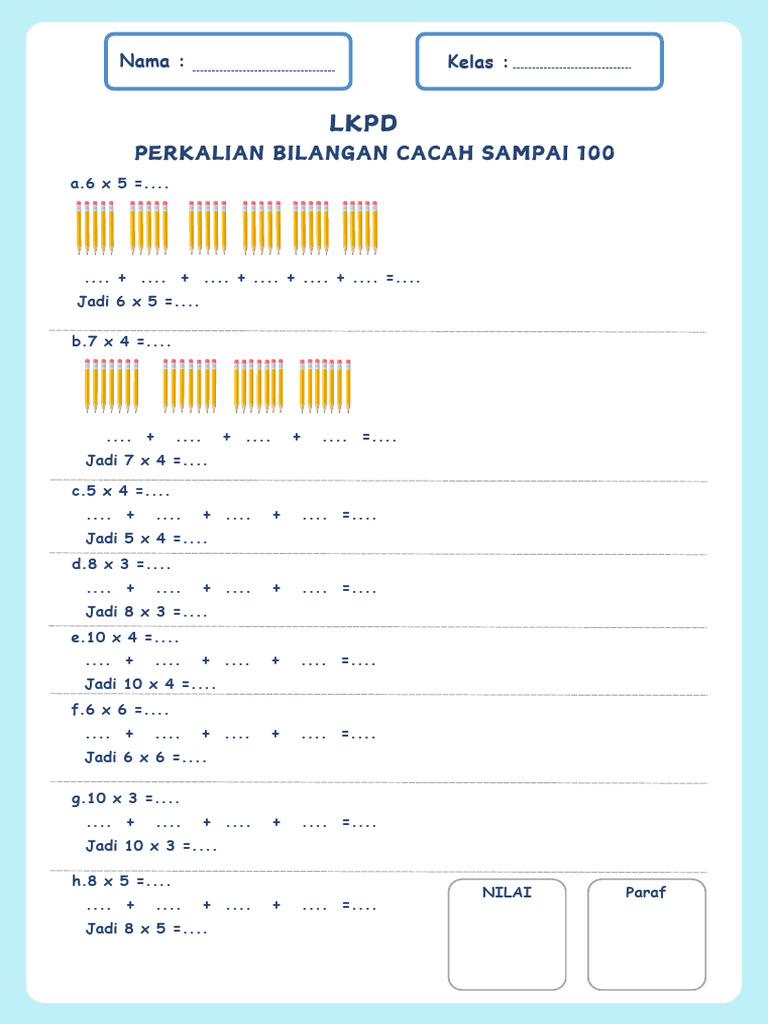 LKPD Perkalian Bilangan Cacah Sampai 100 | PDF
