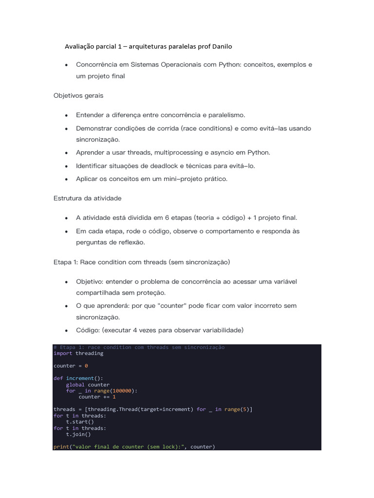 Concorrência em Python: Teoria e Prática | PDF | Thread (informática ...