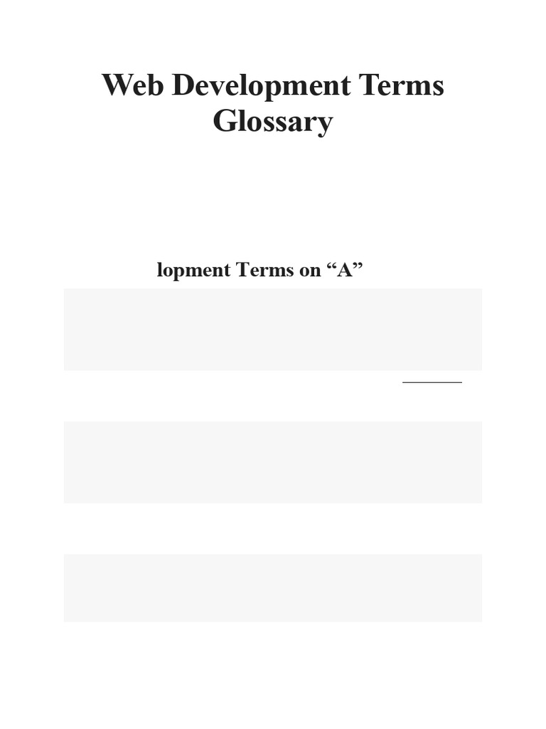 Essential Web Development Terms Guide | PDF | World Wide Web | Internet ...