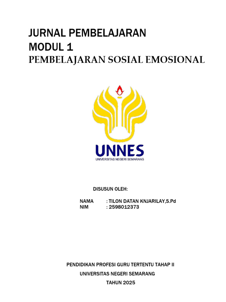TILON DATAN KNJARILAY_2598012373_PEMBELAJARAN SOSIAL EMOSIONAL | PDF
