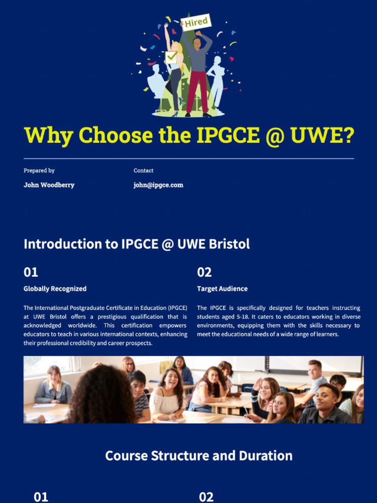 Why The IPGCE at UWE Bristol | PDF
