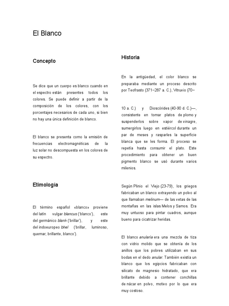 El Blanco | PDF | Blanco | Naturaleza