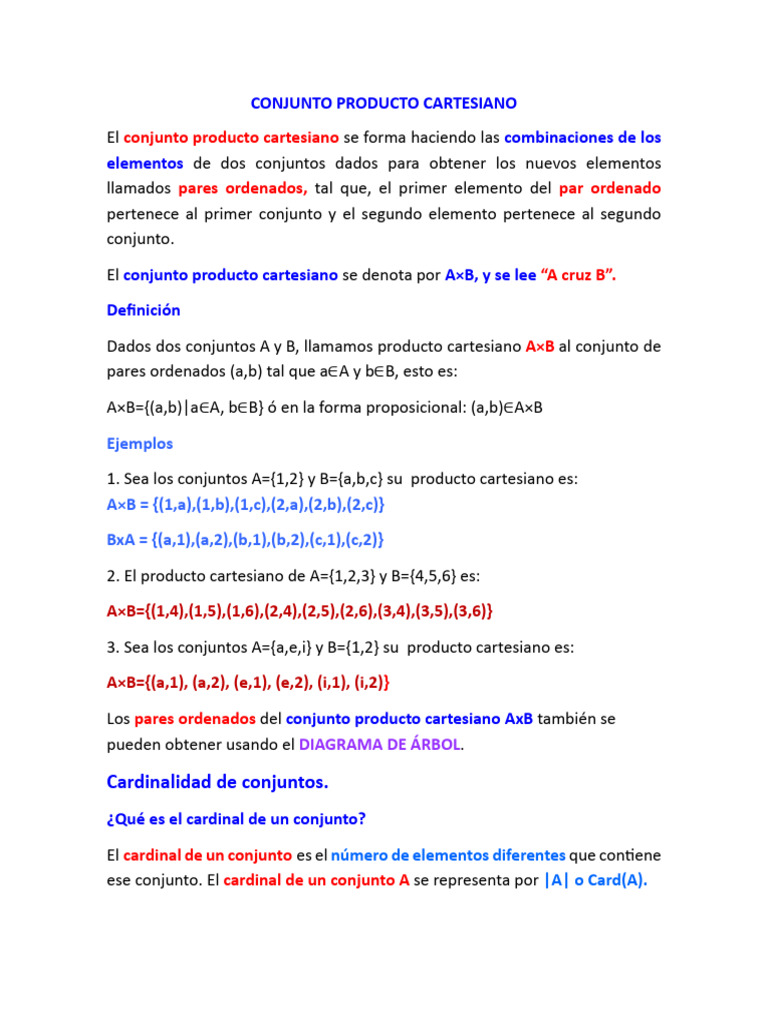Conjunto Producto Cartesiano | PDF