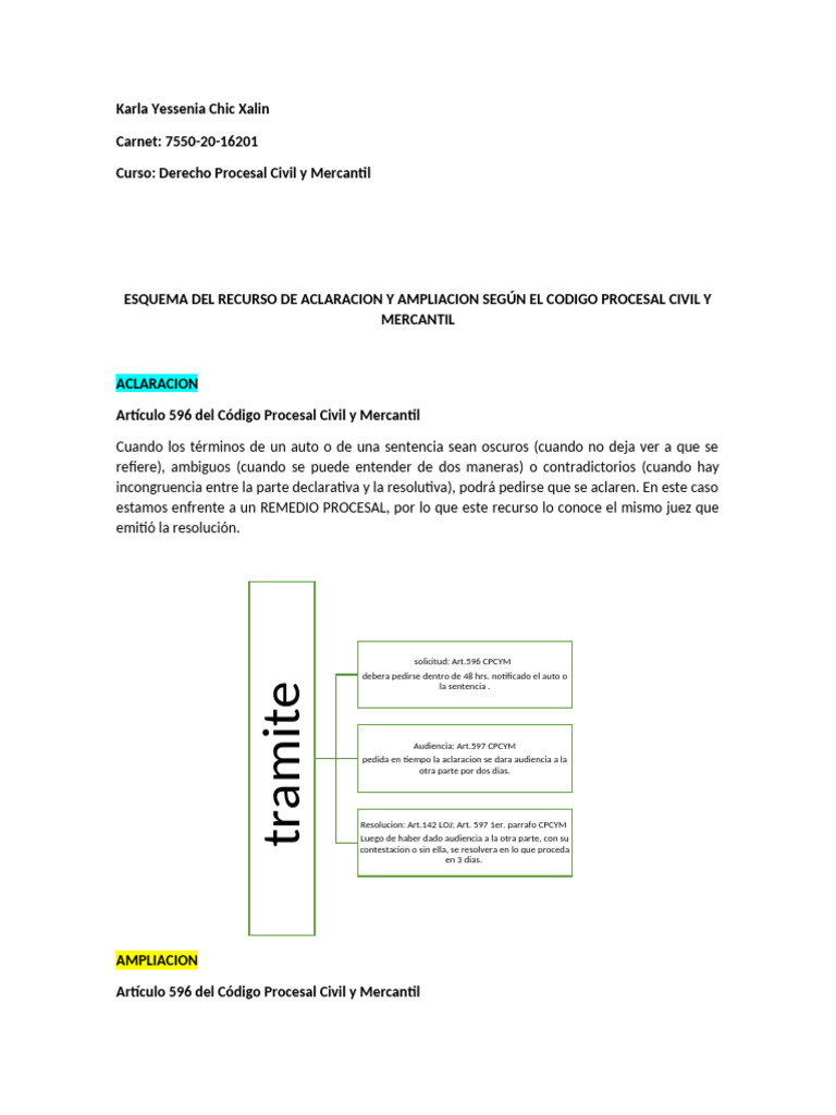 Aclaracion y Ampliacion Esquema | PDF | Sentencia (ley) | Judicaturas