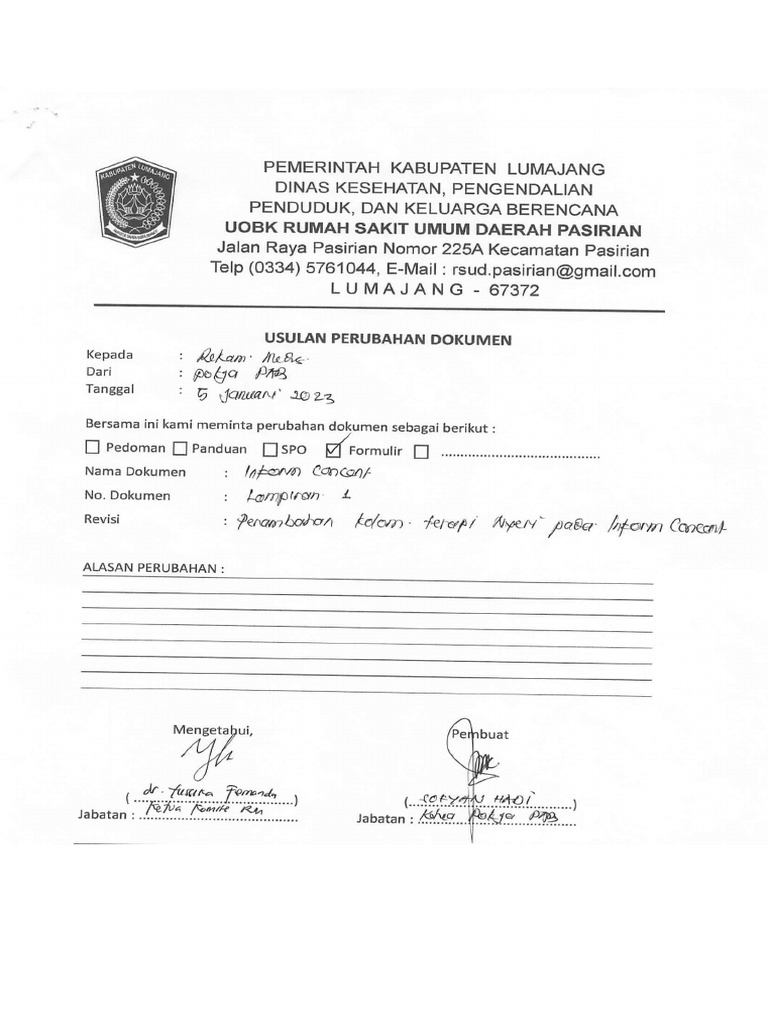 Usulan Pembaharuan Form Informed Consent | PDF