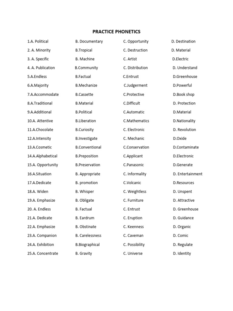 Practice Phonetics | PDF