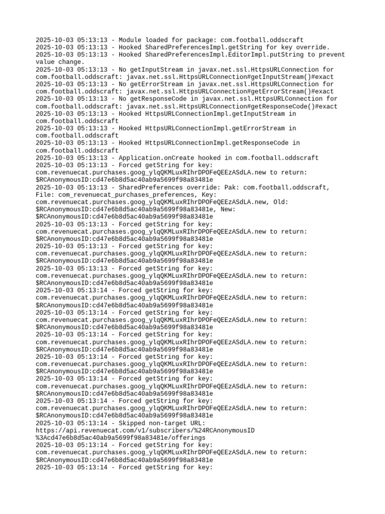 Football OddsCraft Module Logs | PDF | Computer Programming | Computing