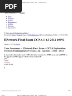 CCNA 2 Practice Final Exam | PDF | Routing | Router (Computing)