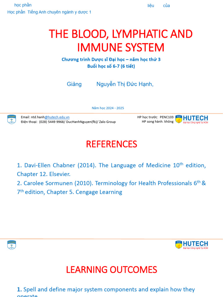 Blood and Immune System Overview | PDF | Lymphatic System | White Blood ...