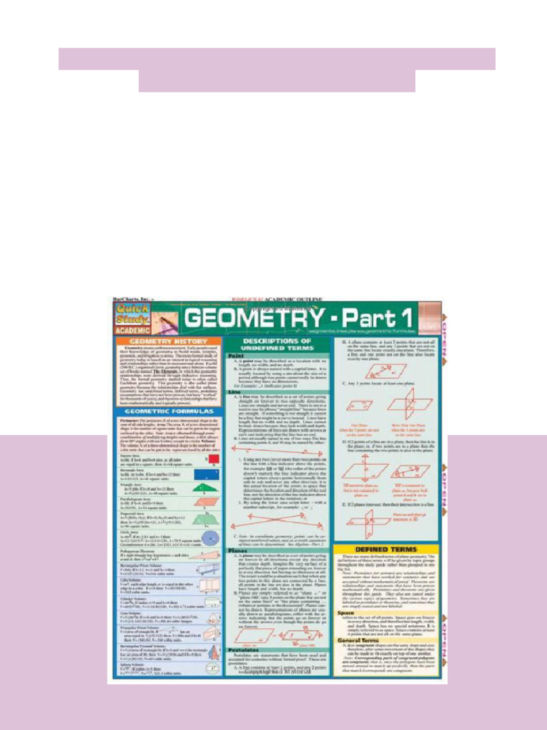 Geometry Part 1 BarCharts QuickStudy 1st Edition Stephen V. Kizlik ...
