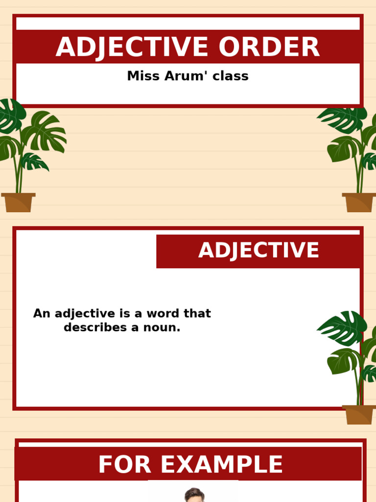 All About English Adjectives Education Presentation in Red and White ...