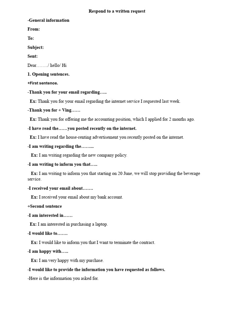 How to Respond to Written Requests | PDF
