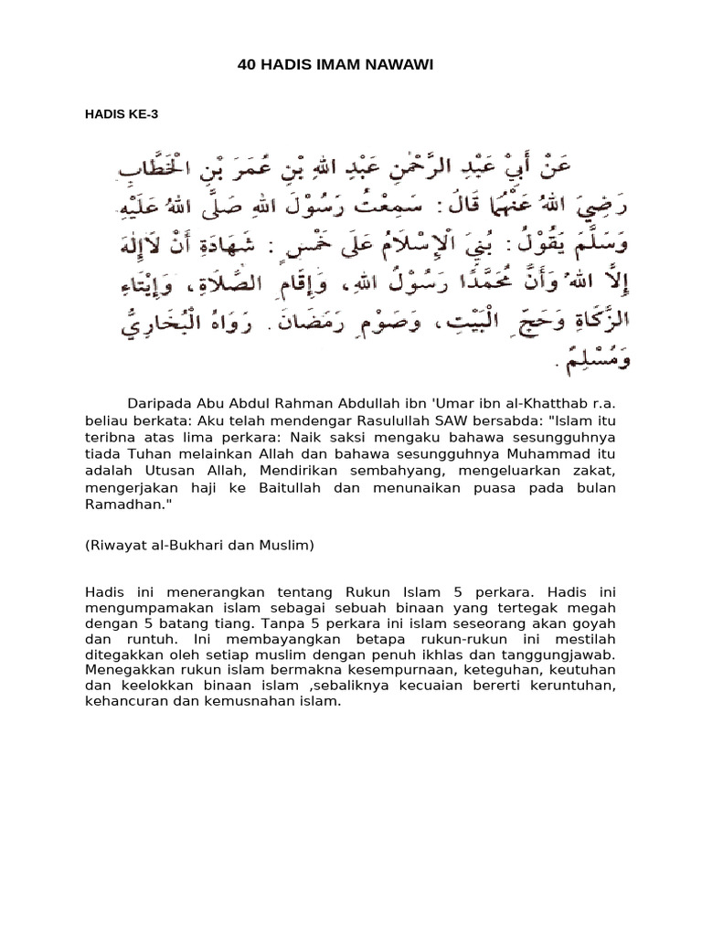 40 Hadis Imam Nawawi | PDF