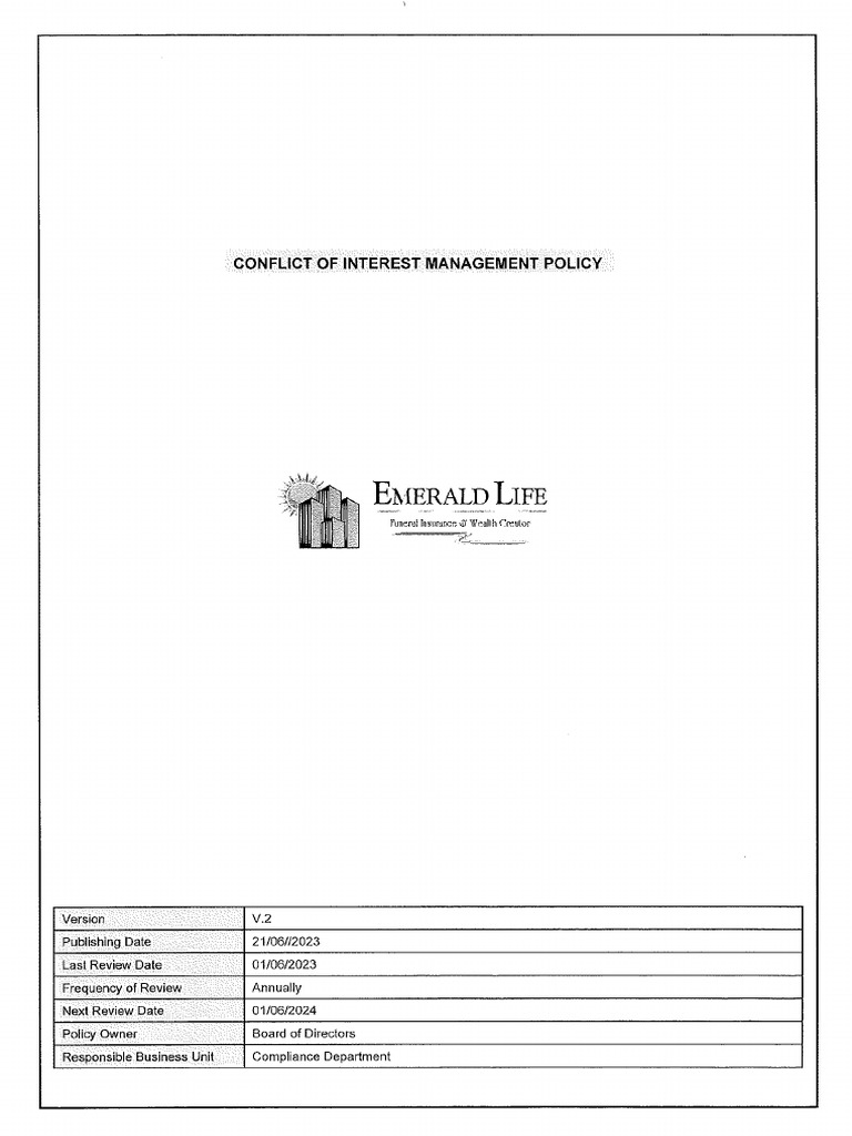 EL Conflict of Interest Management Policy | PDF