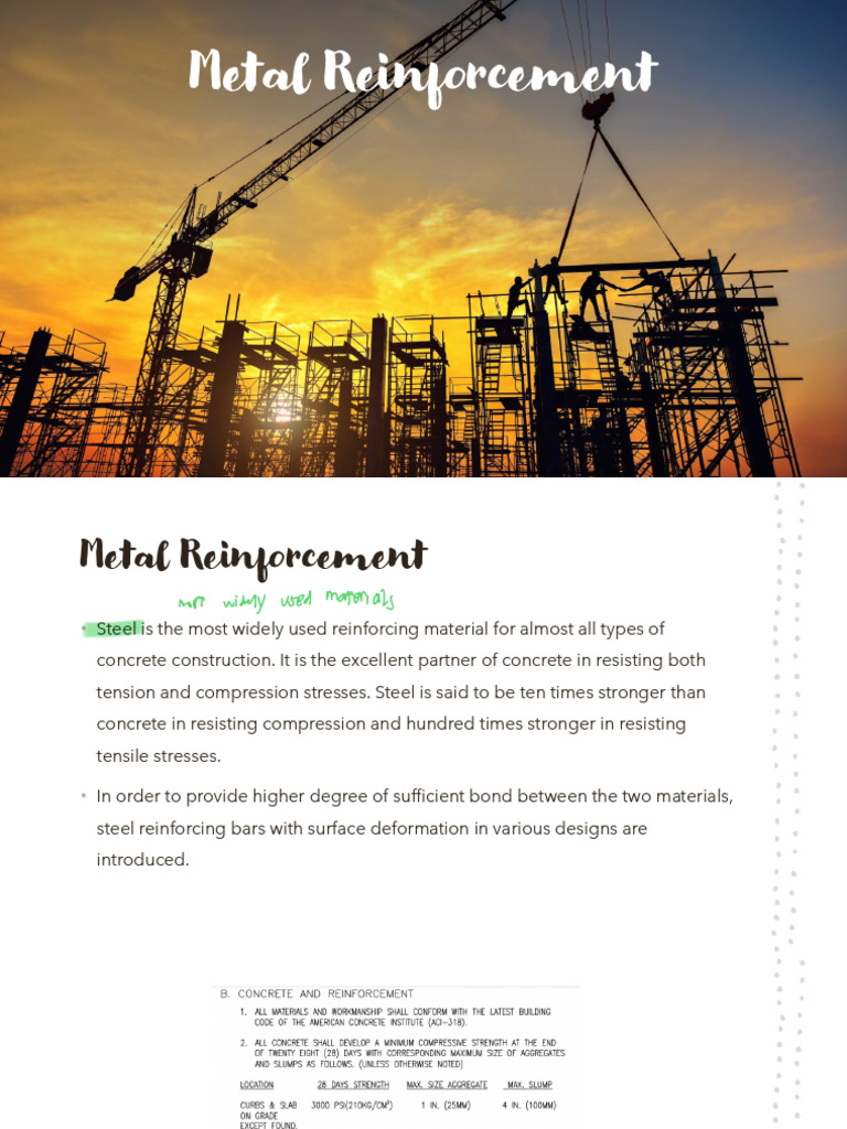Metal Reinforcement Part 1 | PDF | Concrete | Applied And Interdisciplinary Physics