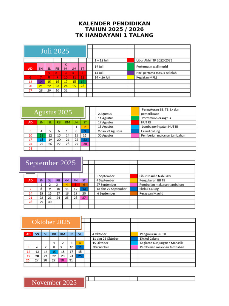 Kalender 20252026 New | PDF