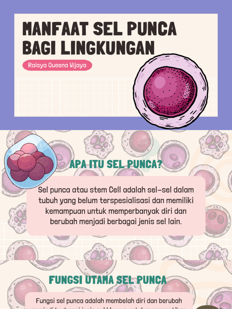 Manfaat Sel Punca untuk Lingkungan | PDF