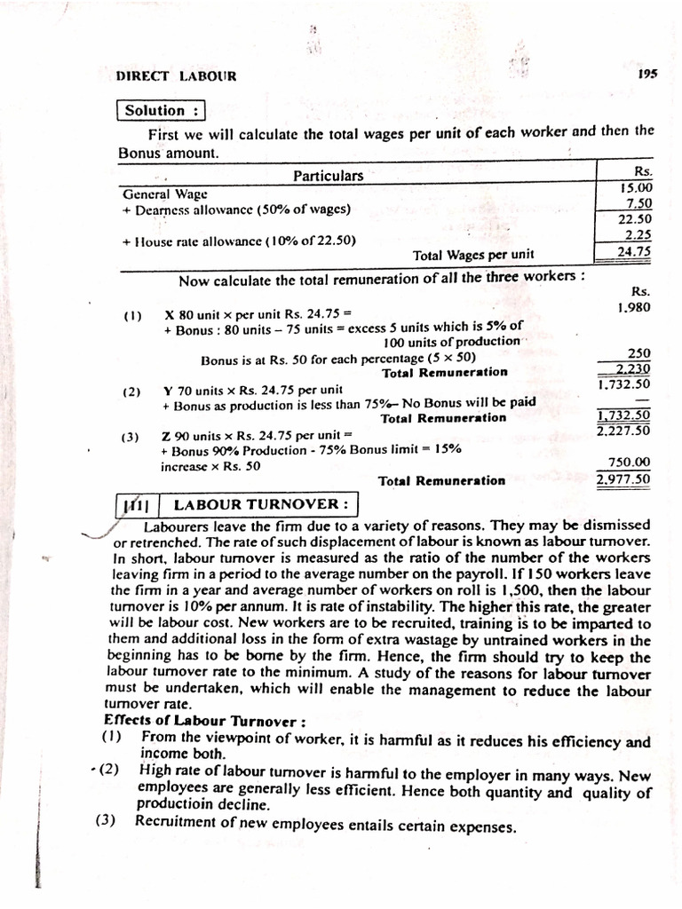 Chapter 2 Labour Turnover | PDF