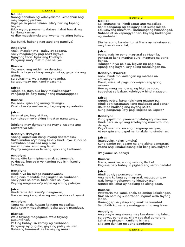 Rizal Final Script Patula Version | PDF