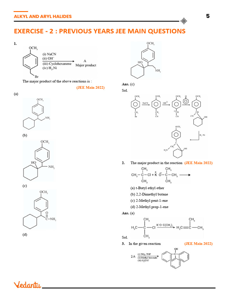 Alkyl and Aryl Halide EX-2 | PDF | Chemical Reactions | Chemical Substances