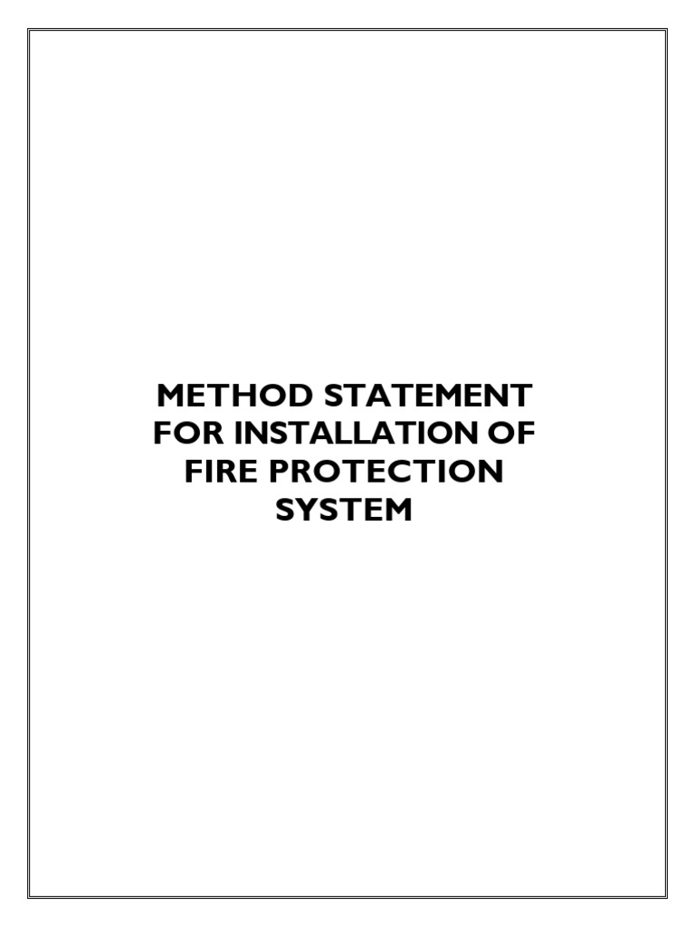 Method-Statement Fire Protection | PDF | Pipe (Fluid Conveyance) | Firefighting