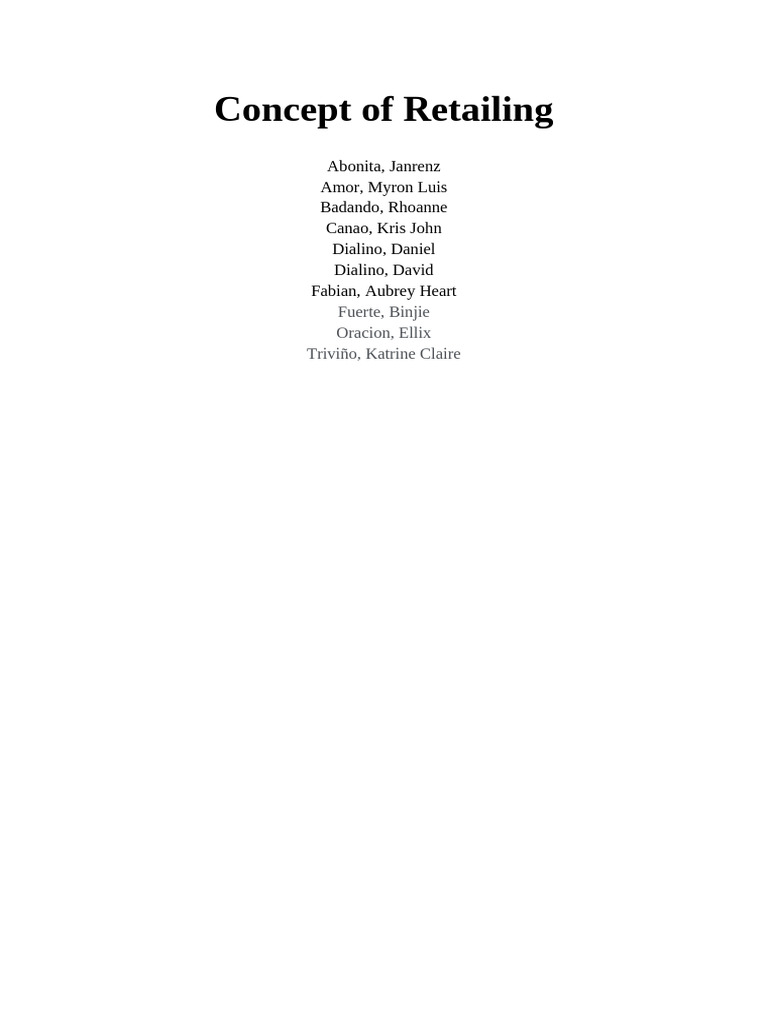 Concept of Retailing Hehe | PDF