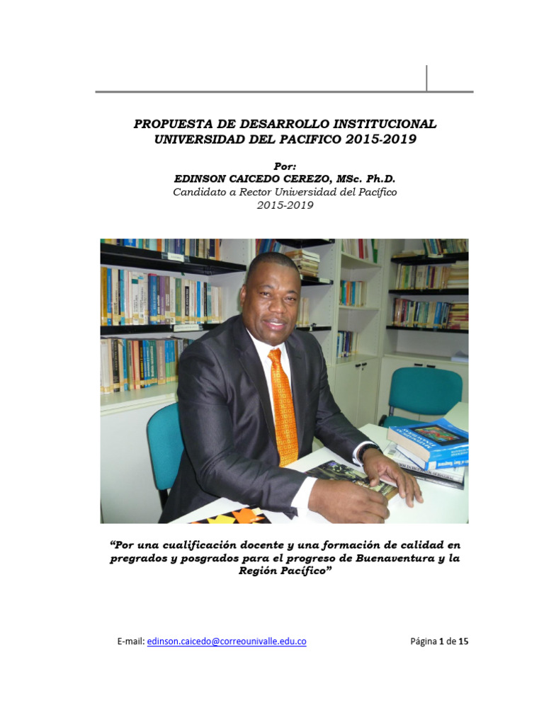 02 Propuesta Pdi Candidato Edinson Caicedo Cerezo | PDF | Universidad ...