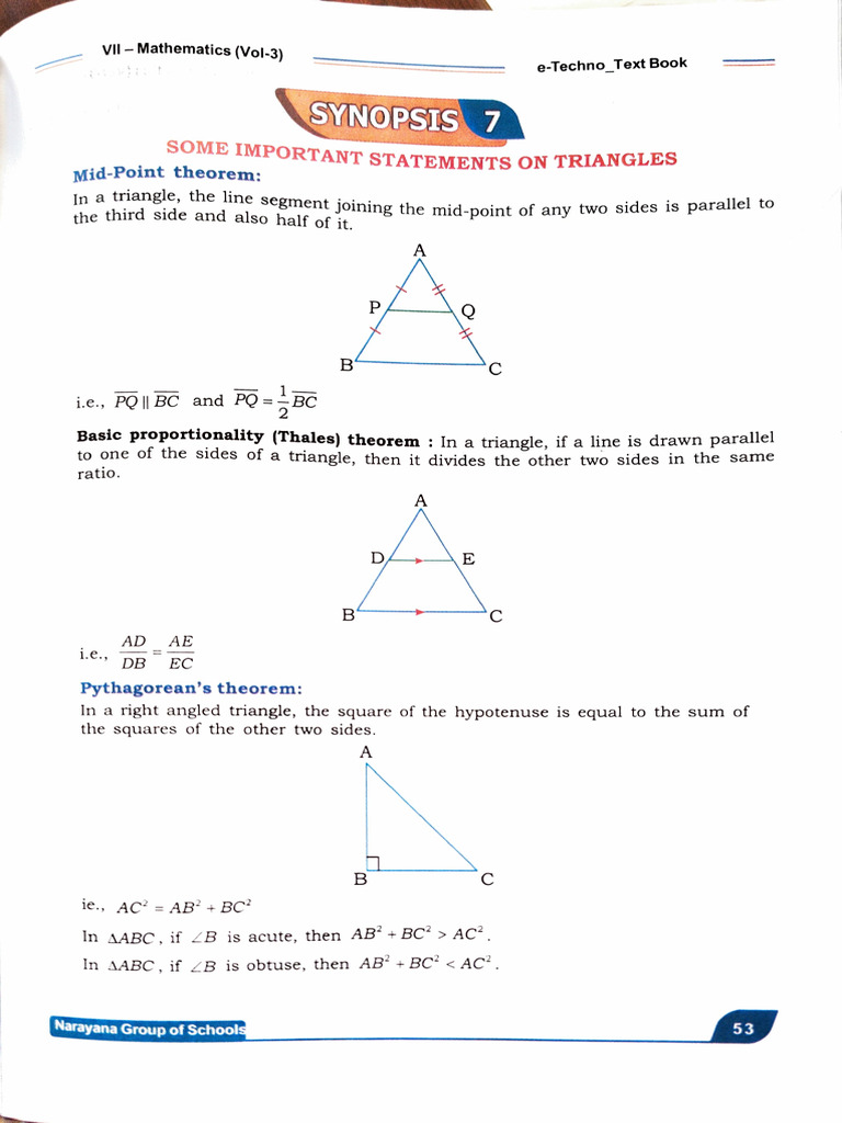 Maths Text Synopsis 7 | PDF | Classical Geometry | Elementary Mathematics