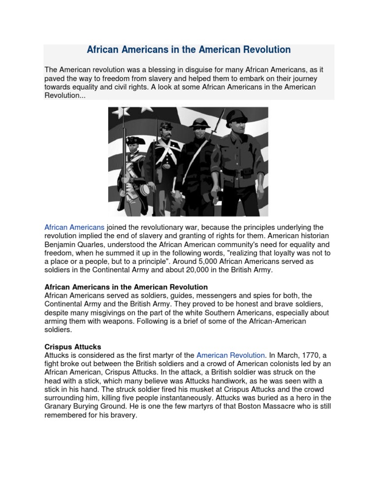 African Americans in The American Revolution | PDF | American ...