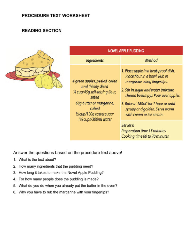 Procedure Text Worksheet for Students | PDF