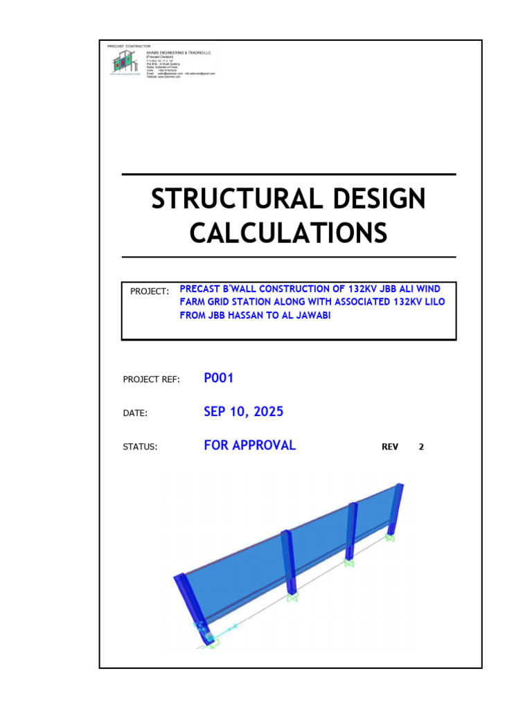 Compound Wall Precast Design Calculations - Rev 2-Commnets | PDF | Wall ...