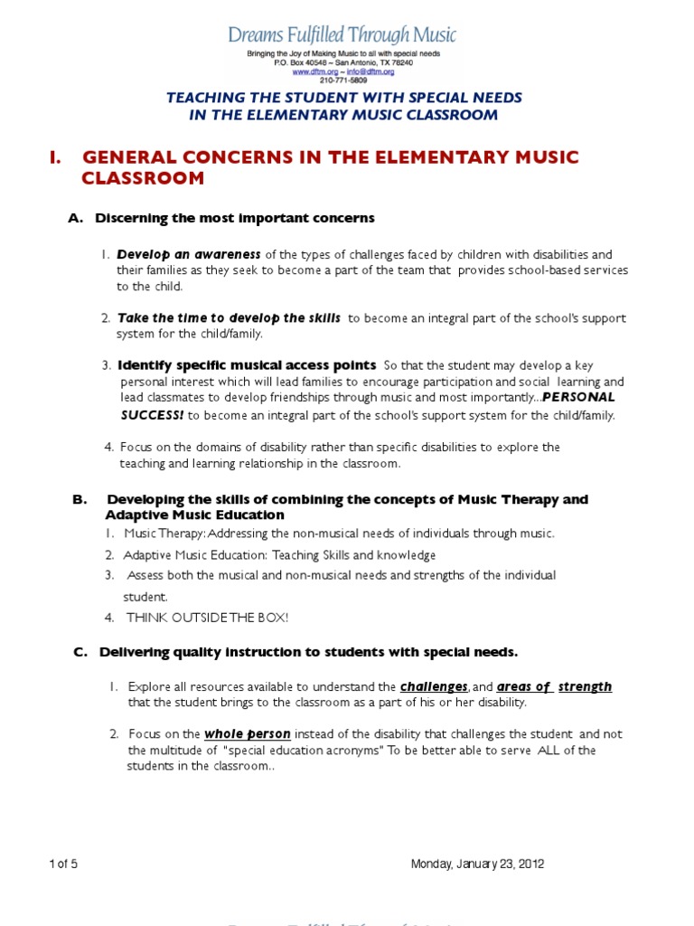 Teaching The Student With Special Needs in The Mainstream Elementary ...