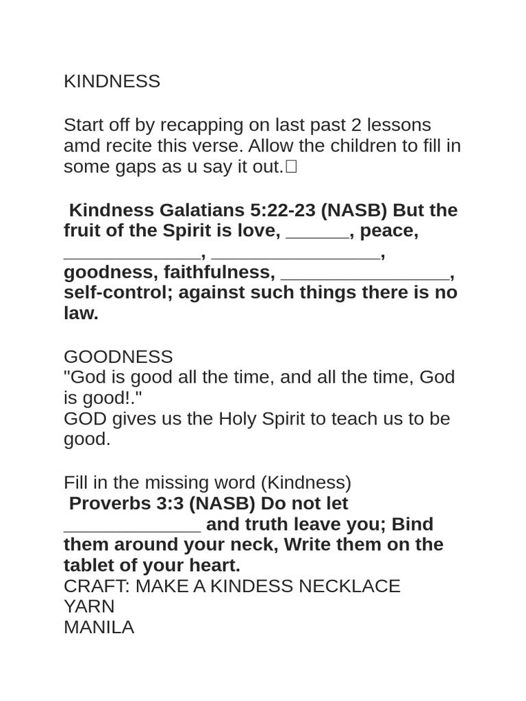 Teaching Kindness to Children | PDF