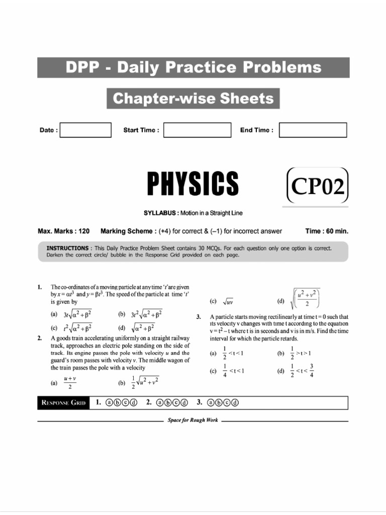 Kinematics Test | PDF
