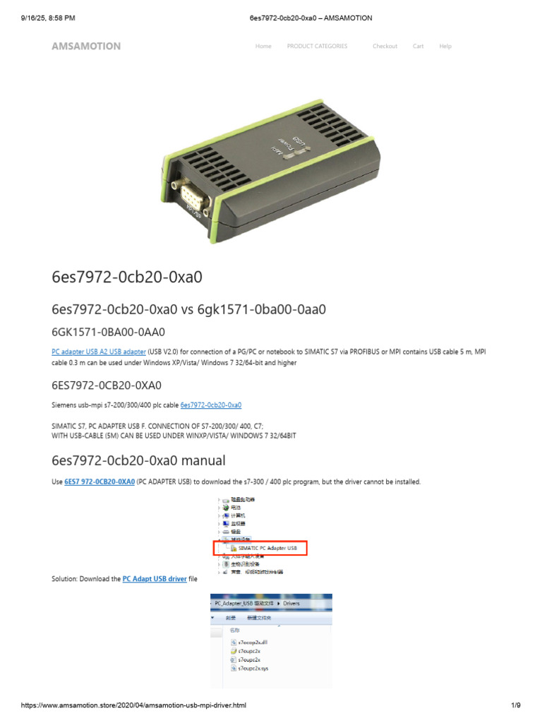 AMSAMOTION USB MPI Driver Guide | PDF | Windows 10 | Usb