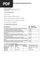 ARAL Program Monitoring Form Template | PDF