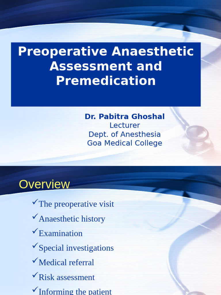 Preoperative Anaesthetic Assessment Guide | PDF | Anesthesia | Heart