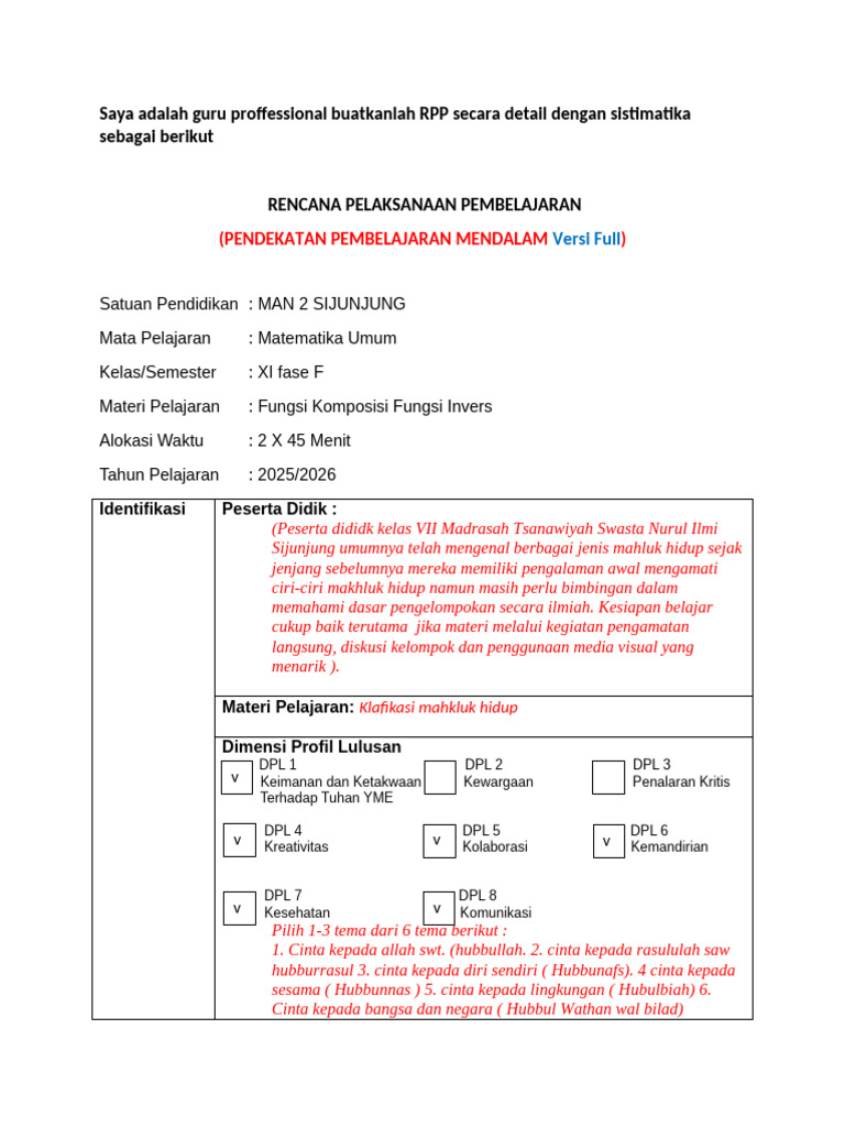 Desain Perencanaan Pembelajaran Mendalam (1)(KBC) | PDF
