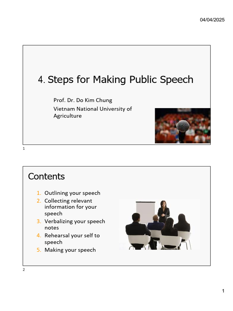 Steps for Effective Public Speaking | PDF | Speech | Cognition