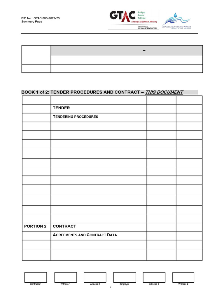 Structure of Tender Document Printing Colours 006 2022 23 | PDF