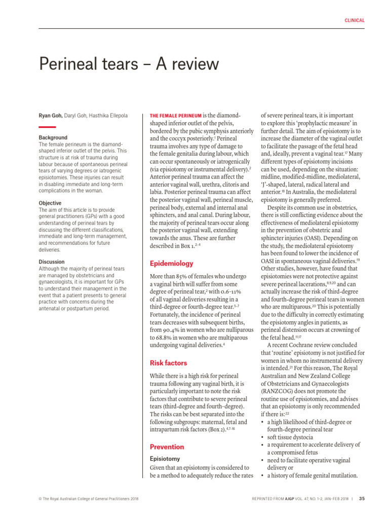 Understanding Female Perineal Tears | PDF | Childbirth | Human Reproduction