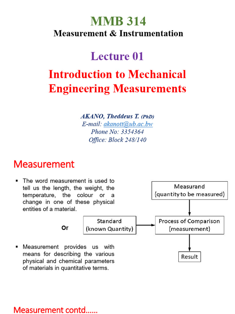 Lecture w01 - Introduction To Measurements Instrumentation | PDF ...