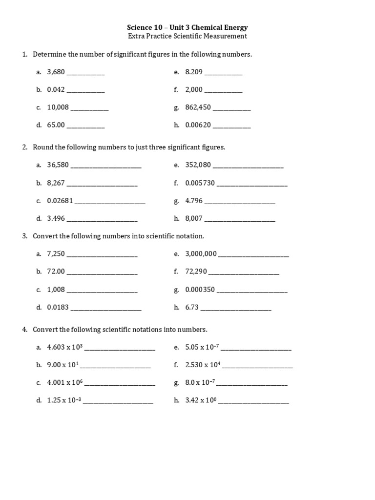 Extra Practice Scientific Measurement | PDF | Significant Figures