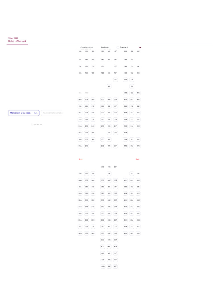 Qatar Airways Seat 19A and 19B | PDF