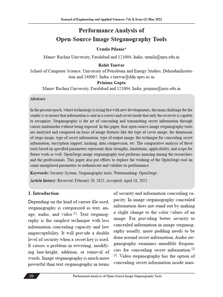 Vol (8) (1) (50-67) Performance Analysis of Open Source Image ...