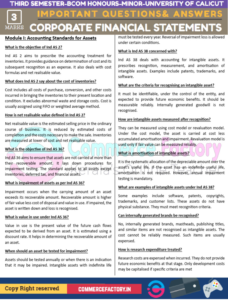 Corporate Financial Statements-3 Marks | PDF | Deferred Tax | Cash Flow ...