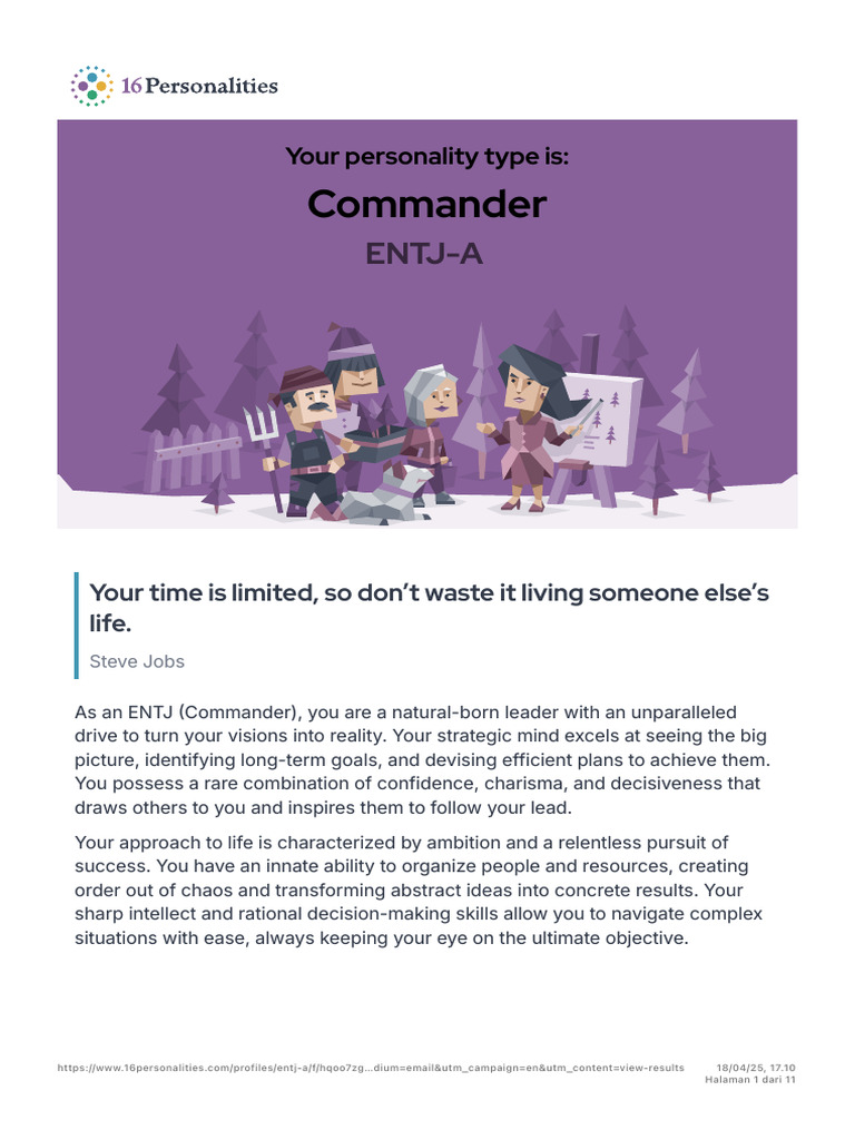 ENTJ Personality (Commander) - 16personalities | PDF | Psychological ...
