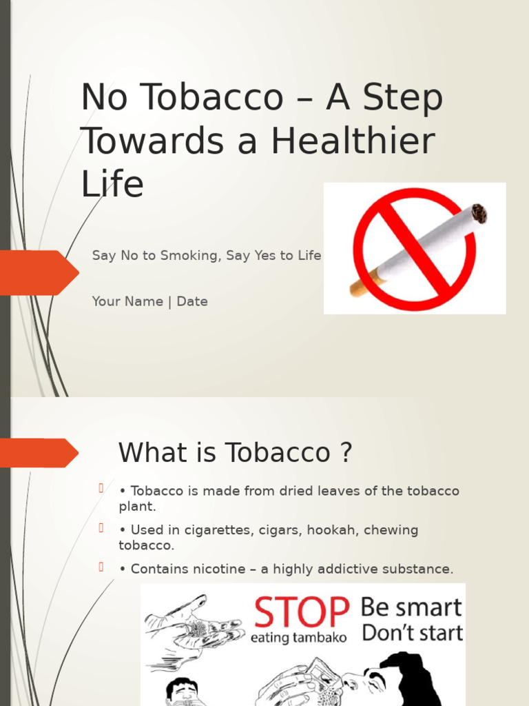 No Tobacco: Health Risks & Quit Tips | PDF